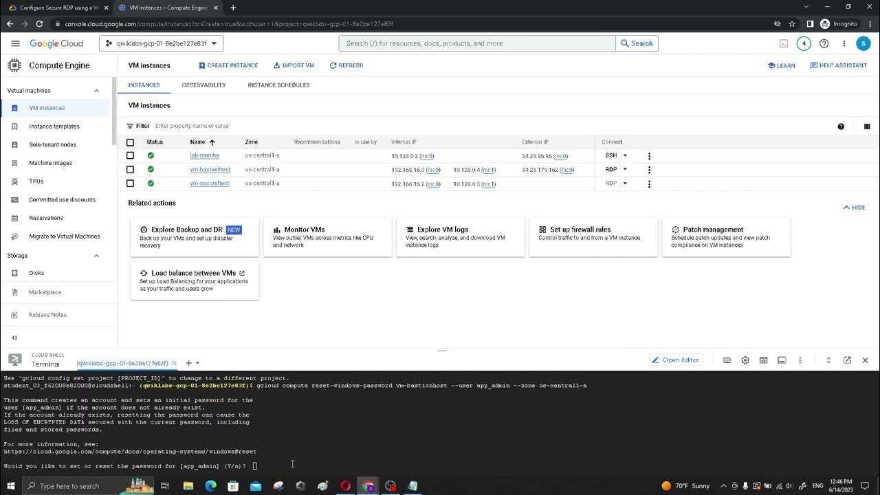 GCP Configure Secure RDP using a Windows Bastion Host GSP303 - YouTube