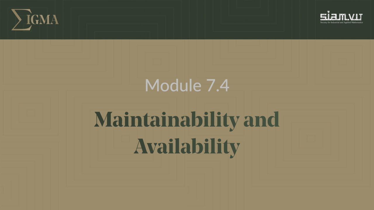 7.4 - Maintainability and Availability - YouTube