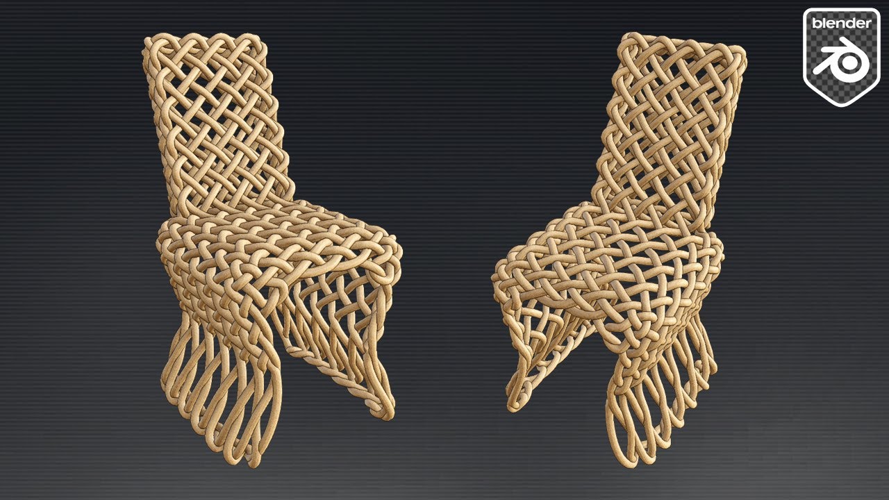 Blender Tutorial - How to Model a Wicker Chair with Curve Knots - YouTube