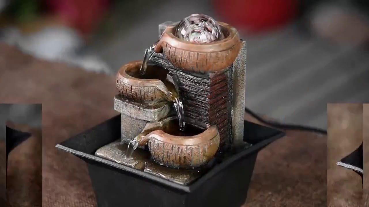 Desktop Water Fountain Portable Tabletop Waterfall Relaxation Zen ...