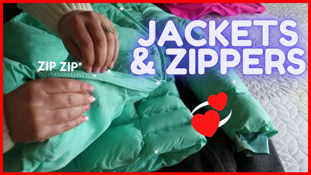 ASMR Jackets and Zippers (no talking) Long Zippers with Scratching ...