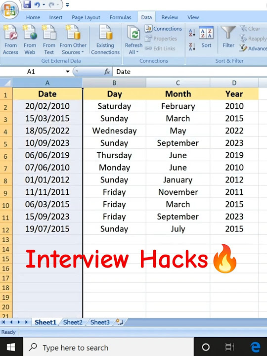 Excel Interview Questions Tips And Tricks Youtube