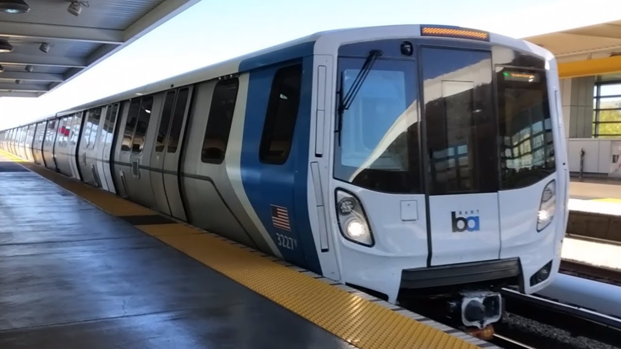 BART 6-Car Fleet of the Future Green Line Berryessa Train Arrives at ...