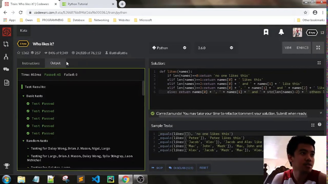 Who Likes It 6 Kyu From Codewars Youtube
