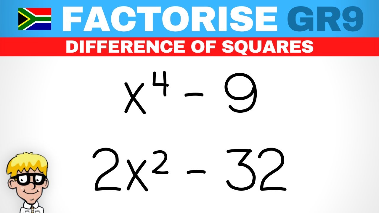 Gr 9 Factorisation: Difference of Squares Practice - YouTube