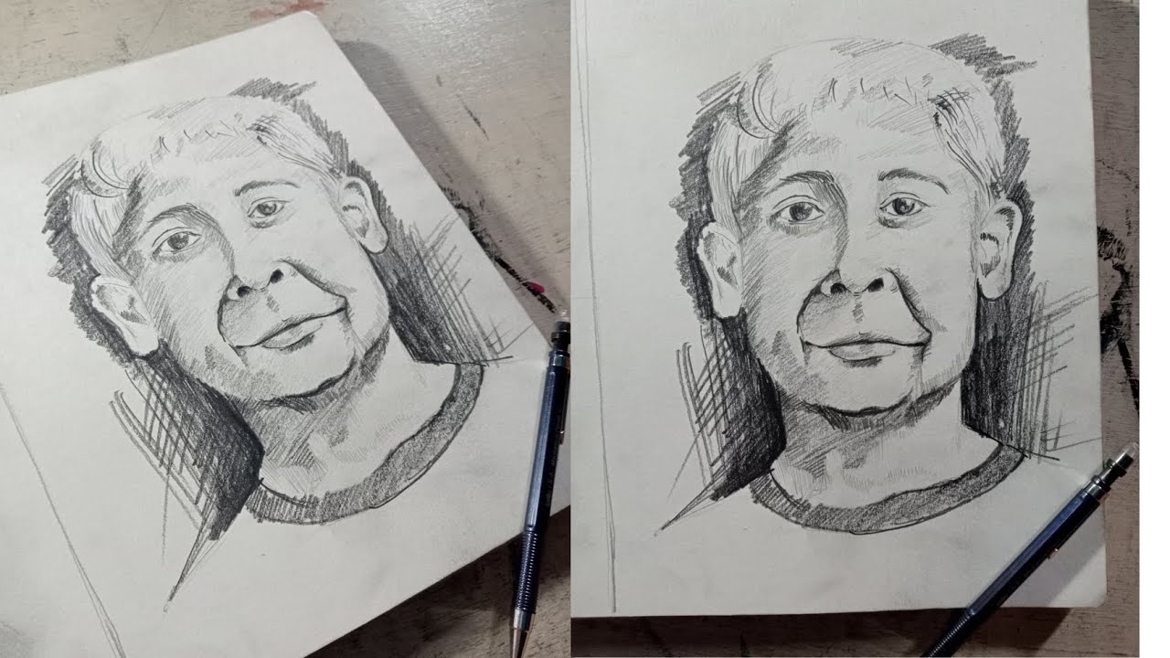 how to make a portrait with luminous method. hatching #tutorial - YouTube