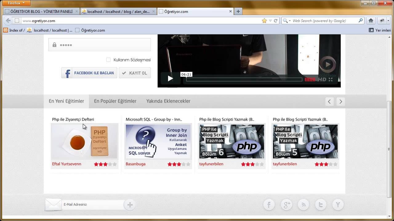 Php ile Blog Scripti Yazmak (Bölüm 7) - YouTube