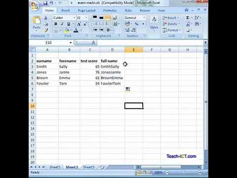 16 MS EXCEL CONCATENATE basic function - YouTube