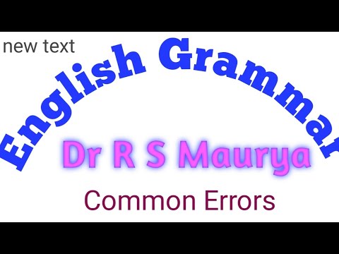 english grammar # common #errors #@RSMaurya-np9fm #english #streaming - YouTube