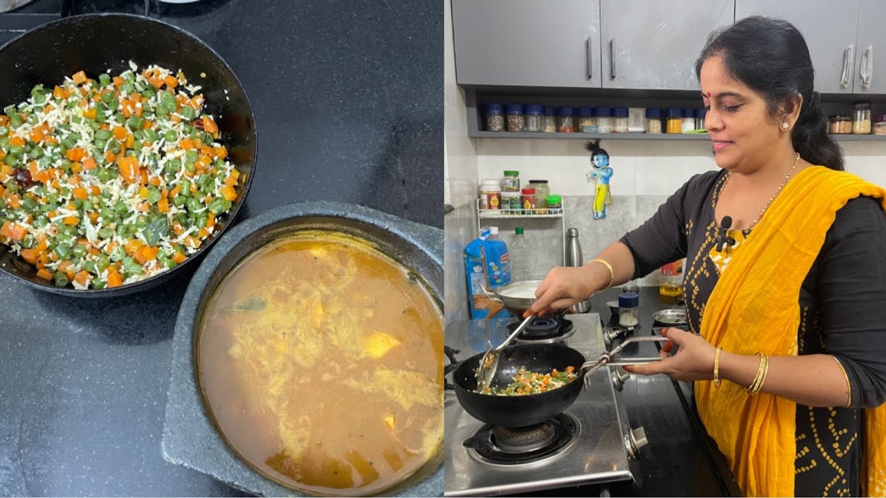 Indraya samayal| Lunch menu|Seppankizhangu Puli Kuzhambu | Carrot Beans ...