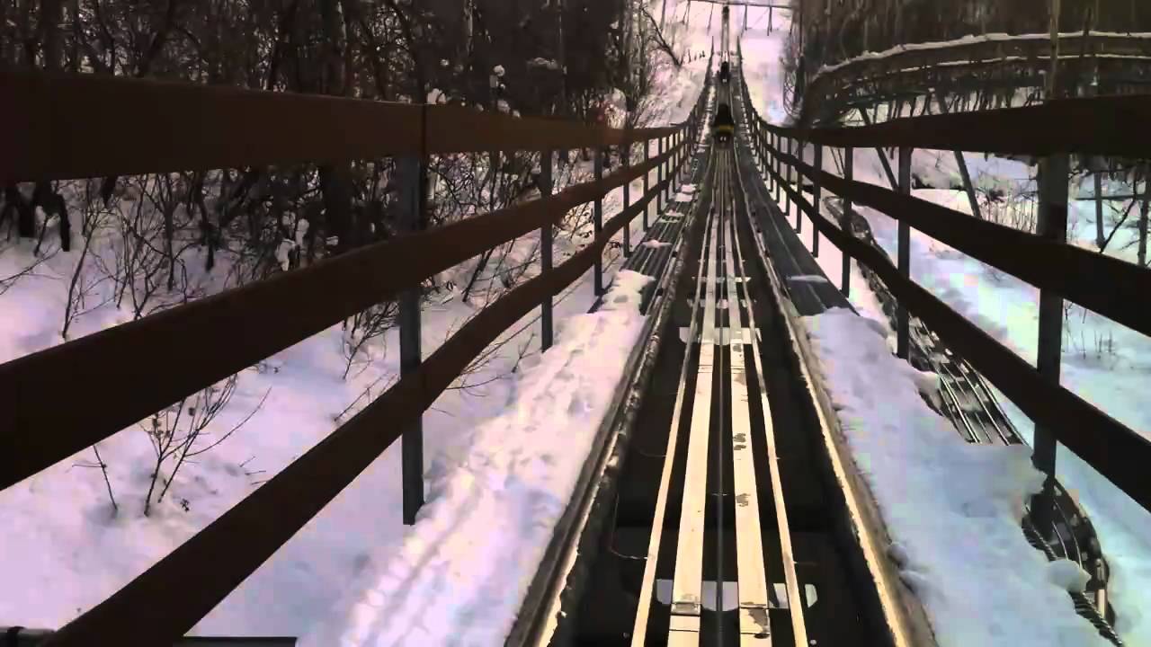 Alpine Coaster Roller Coaster in the Snow Front Seat POV Park City ...