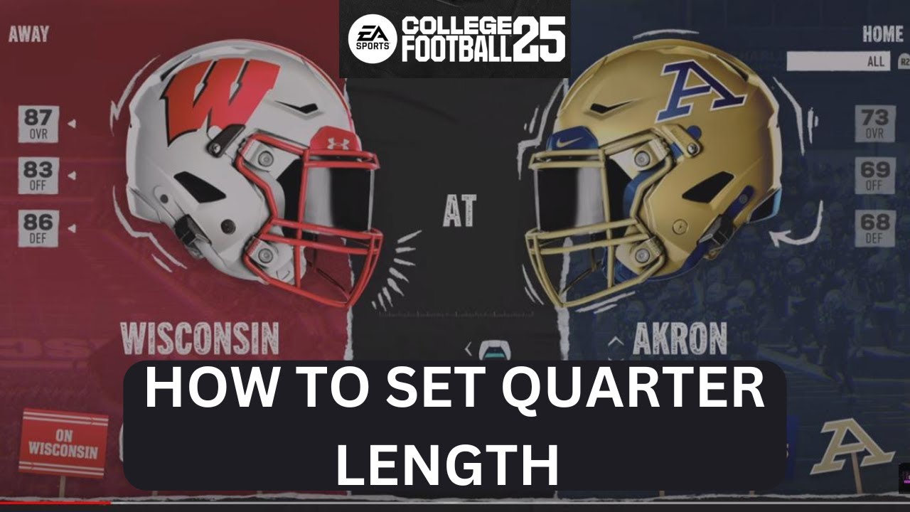 How To Set Quarter Length * College Football 25 - YouTube