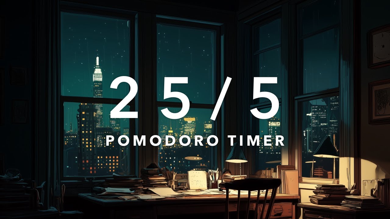 🌃 25/5 Pomodoro Timer | 2 Hours | Night Study With Me — Moody Lo-Fi ...