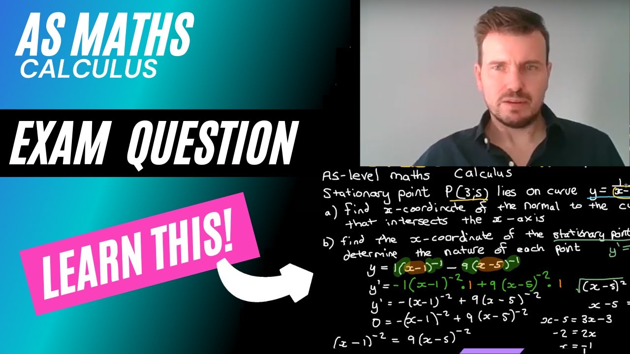 AS Level Maths - Calculus: Exam type question - YouTube