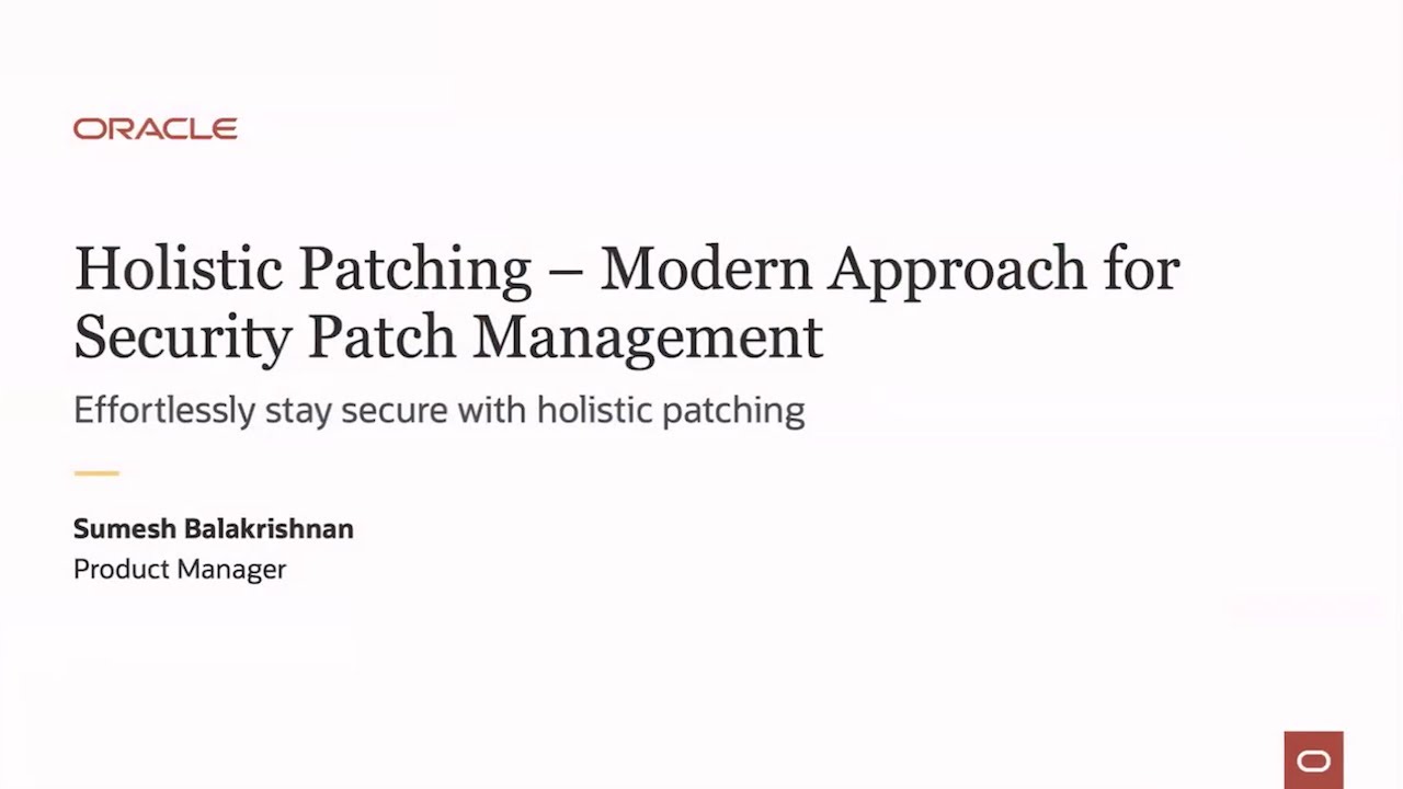 Holistic Patching – Modern Approach for Security Patch Management - YouTube