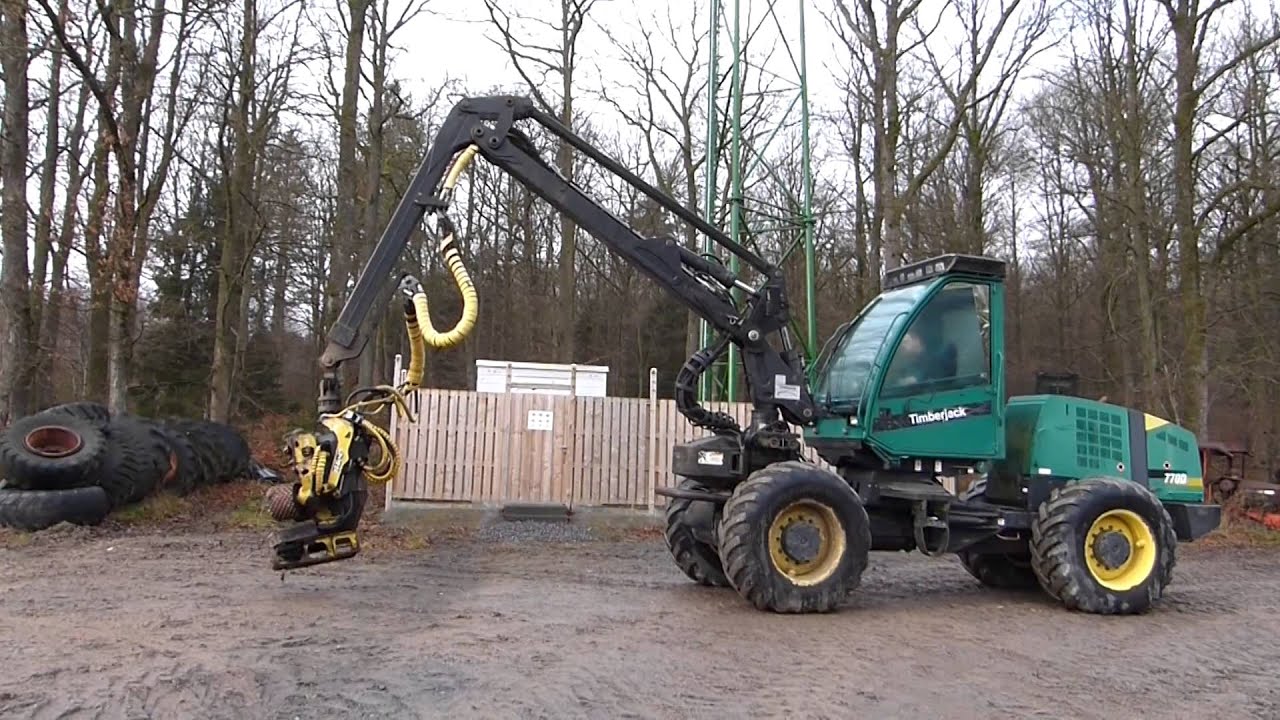 Harvester - Abatteuse Timberjack 770D (2004) - YouTube