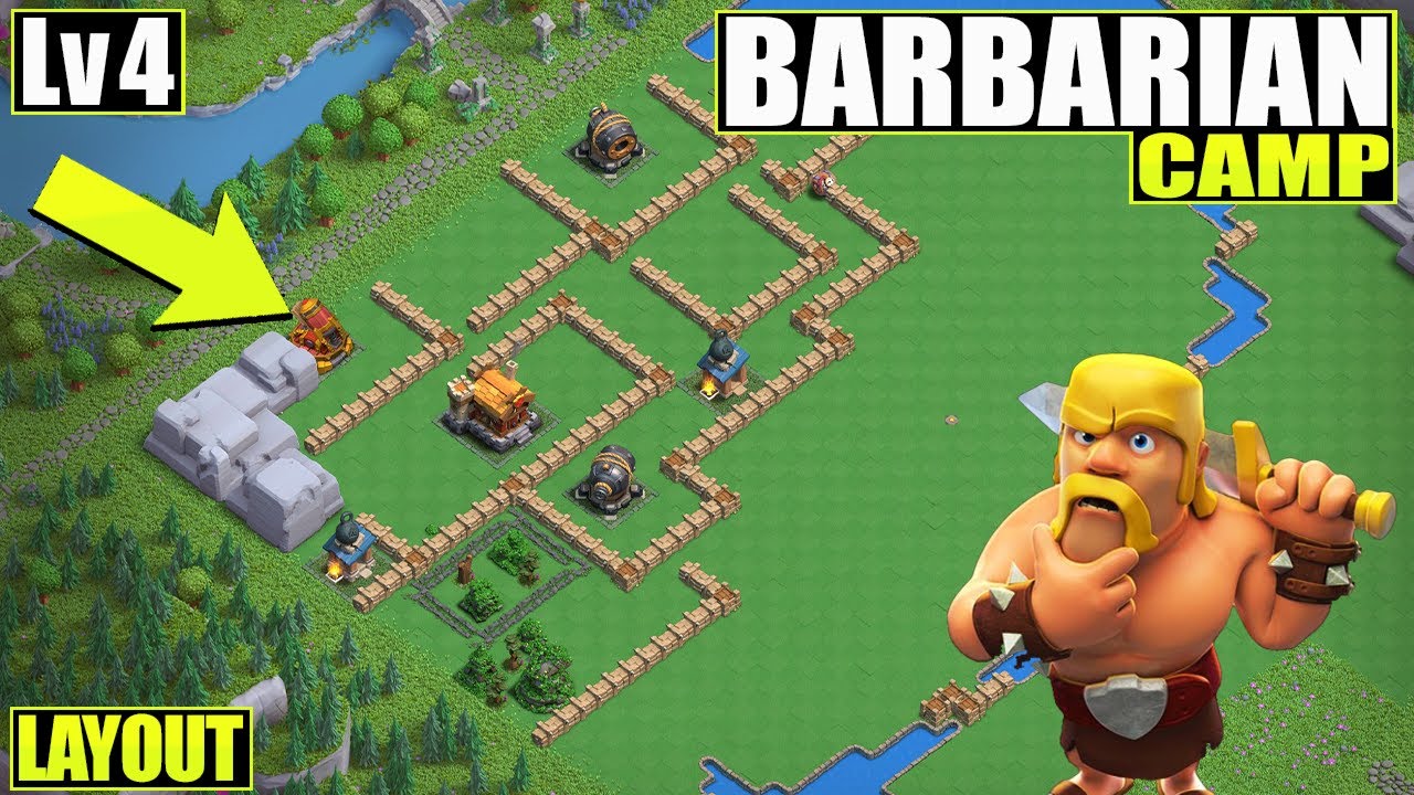 NEW BEST Barbarian Camp level 4 layout + Link (UPDATED) - YouTube