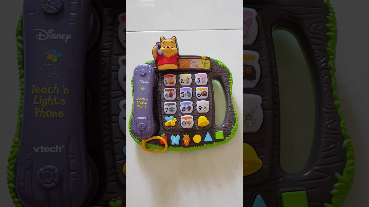Vtech disney teach and lights phone - YouTube