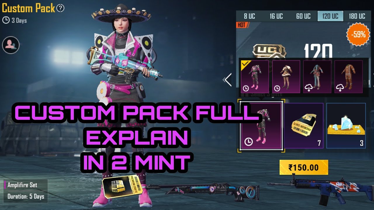 Bgmi new custom gift pack explain // prime plus 18 voucher free glich ...