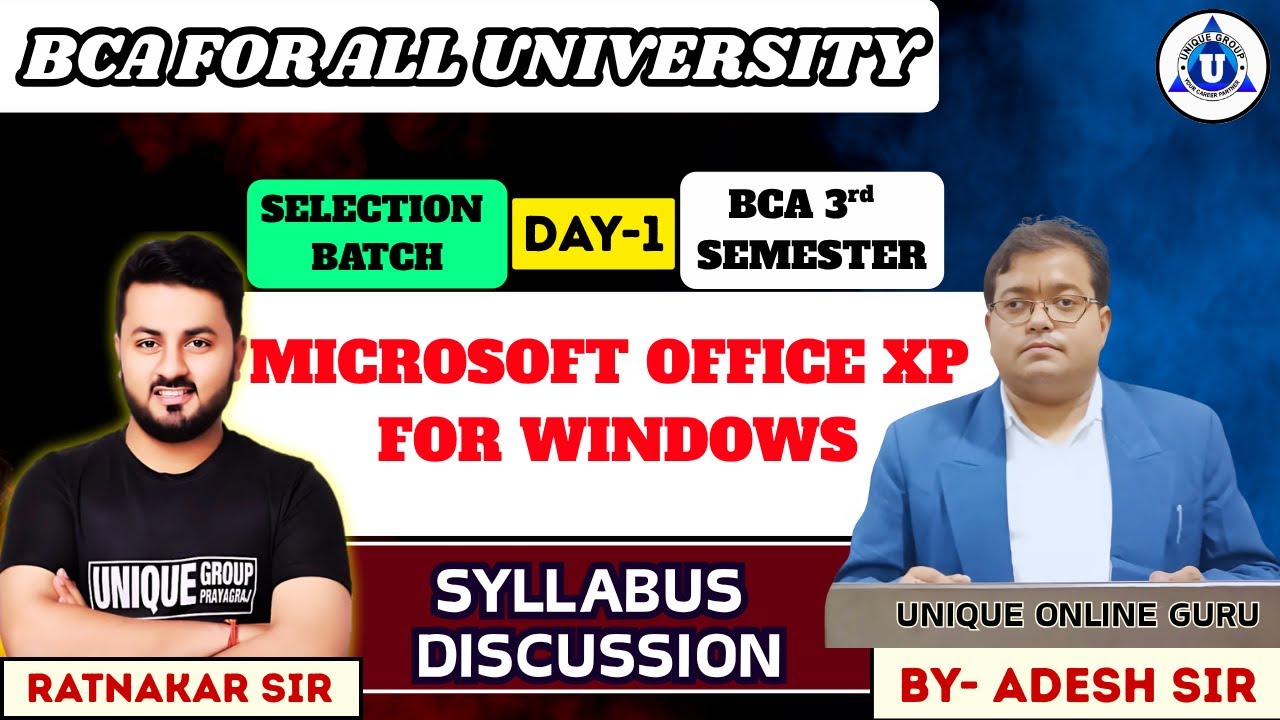📘 BCA 1st Sem | Microsoft Office XP for Windows | Syllabus Discussion ...