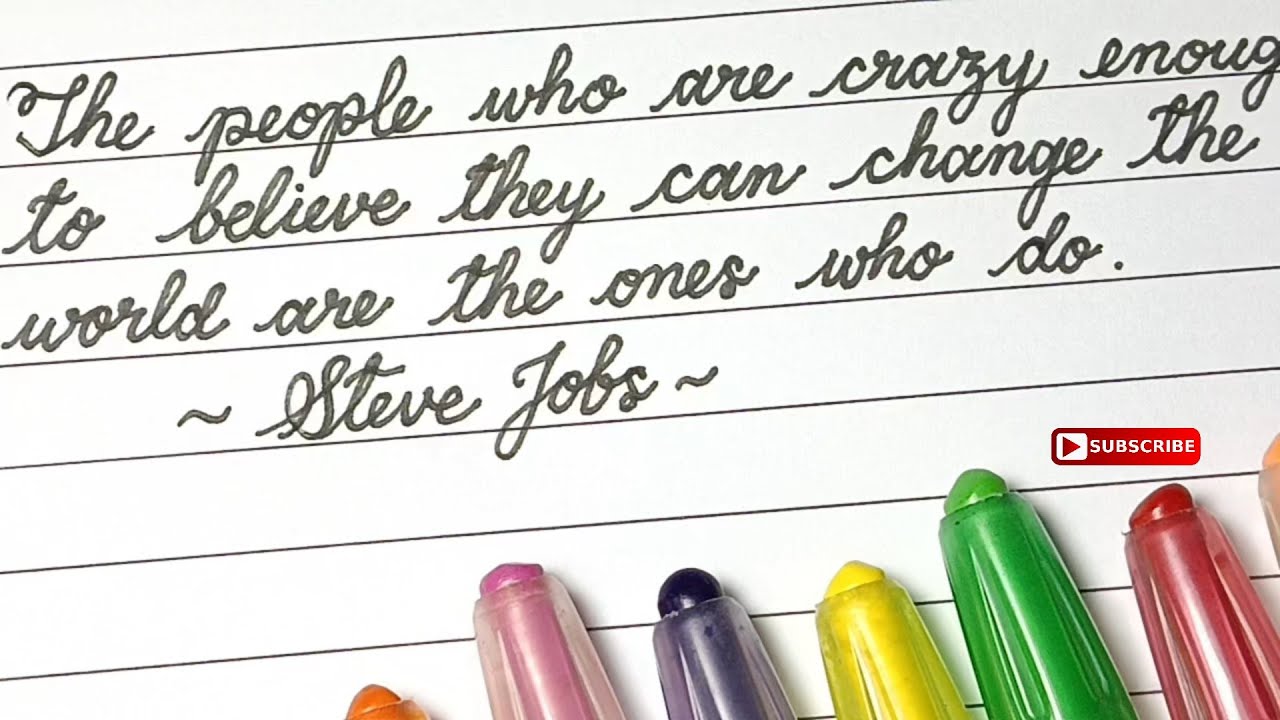 Best Inspirational Quotes in English Cursive Writing | Handwriting ...