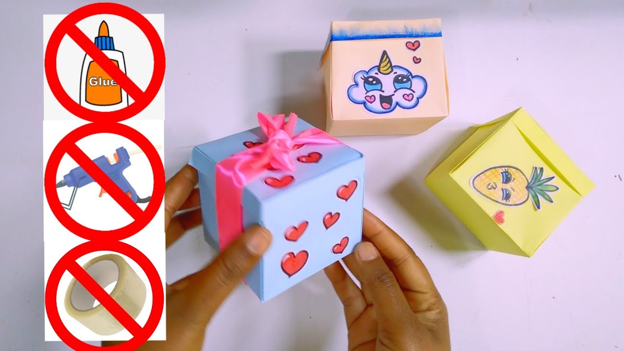 How to make paper box easy / origami paper box / gift box making idea ...