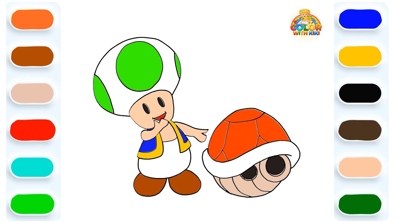 Learn to Draw Captain Toad and Turtle - Drawing and Coloring Tutorial ...