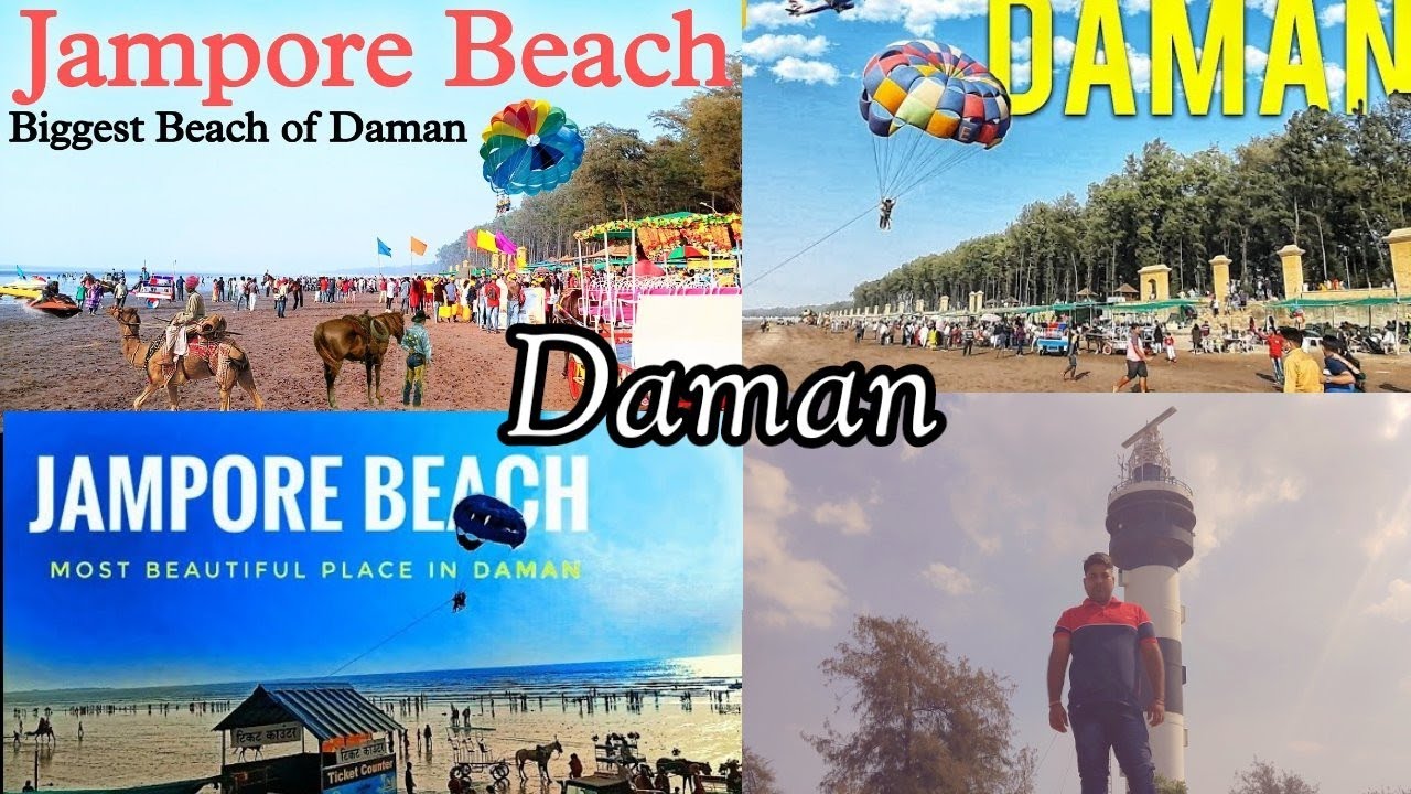 Daman beach⛱️|| Daman Jampor beach|| Daman &Diu||Devka||Gujarat|Vlog no ...