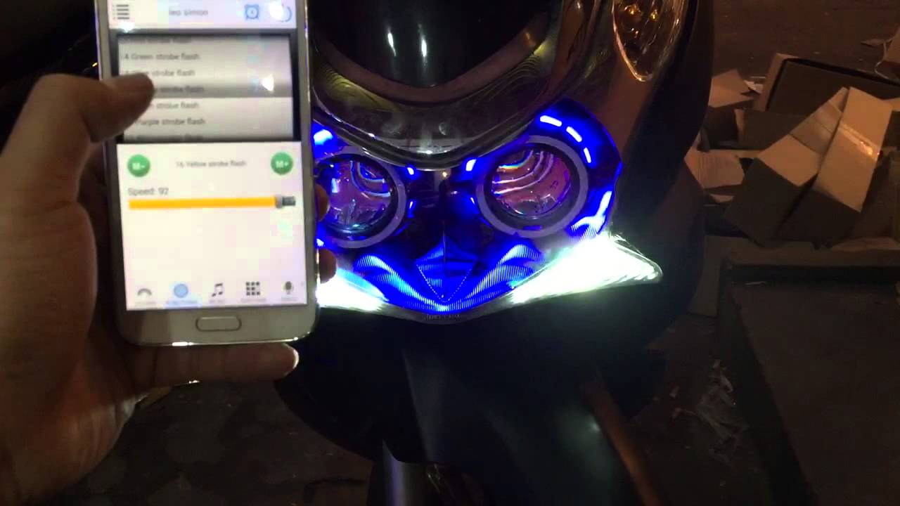 Honda pcx rgb headlight bluetooth review - YouTube