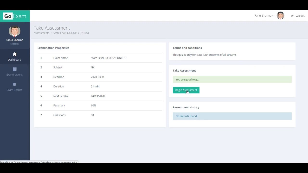 Giving exam on GoExam.org - YouTube