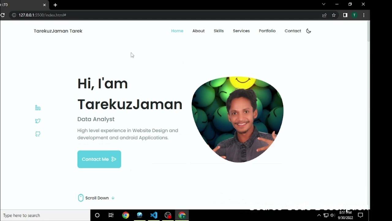 How to create Complete Portfolio Website || HTML CSS JavaScript Code ...
