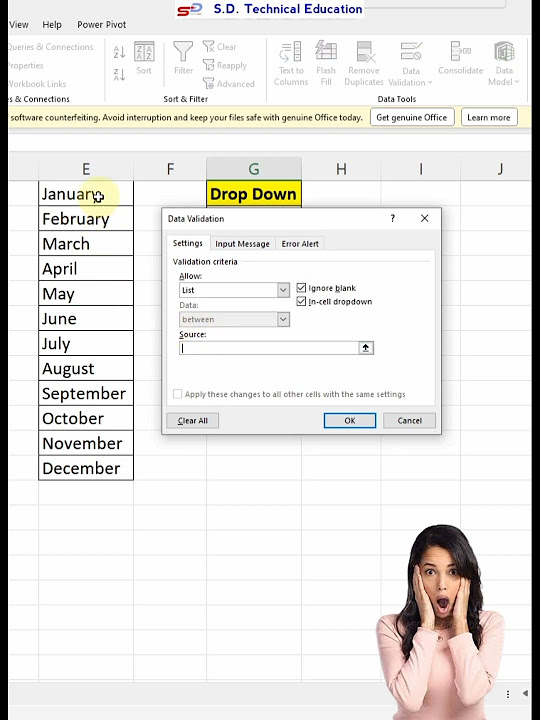 Excel এ Data Validation দিয়ে Drop Down তৈরি করার Shortcut শিখুন। #datavalidation # ...