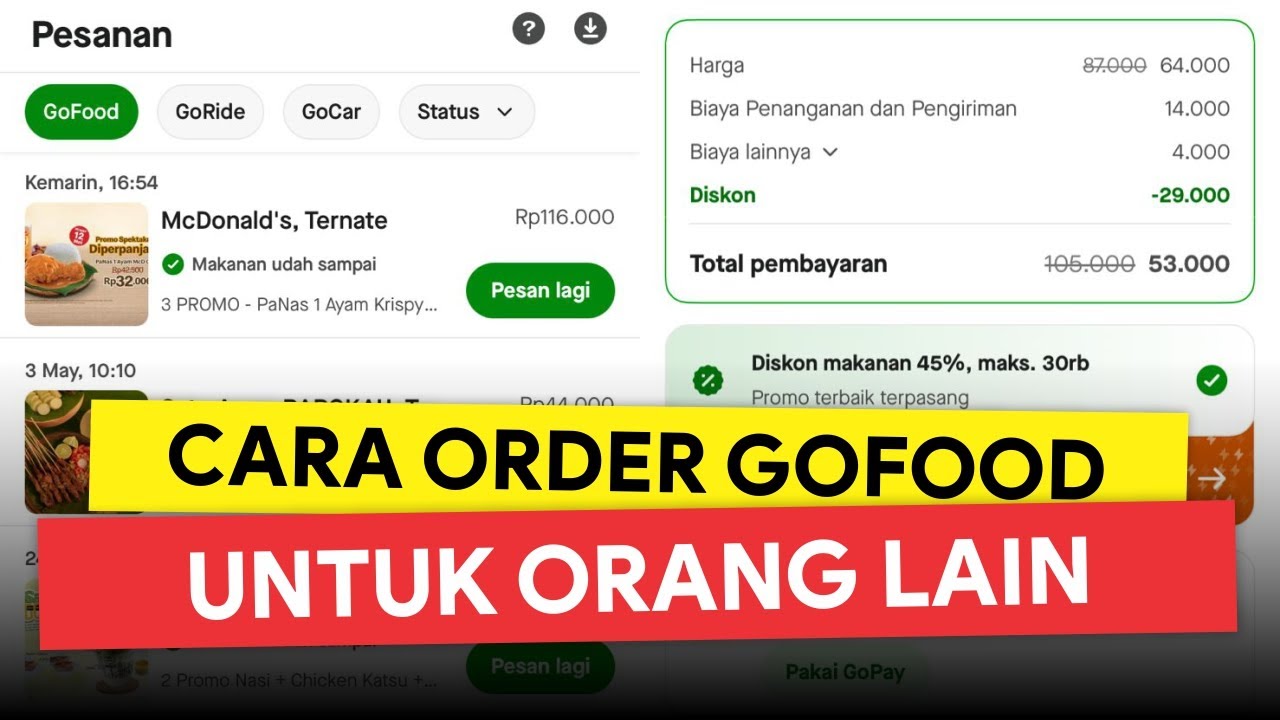 TUTORIAL FULL DARI 0! Cara Pesan Gofood untuk Orang Lain | Cara Gofood ...