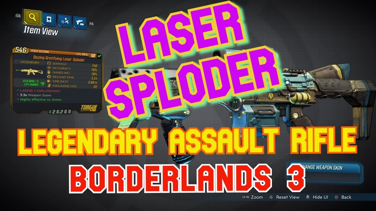 THE LASER SPLODER // TORGUE LEGENDARY ASSAULT RIFLE // LASERS+EXPLOSIONS! // BORDERLANDS 3 - YouTube