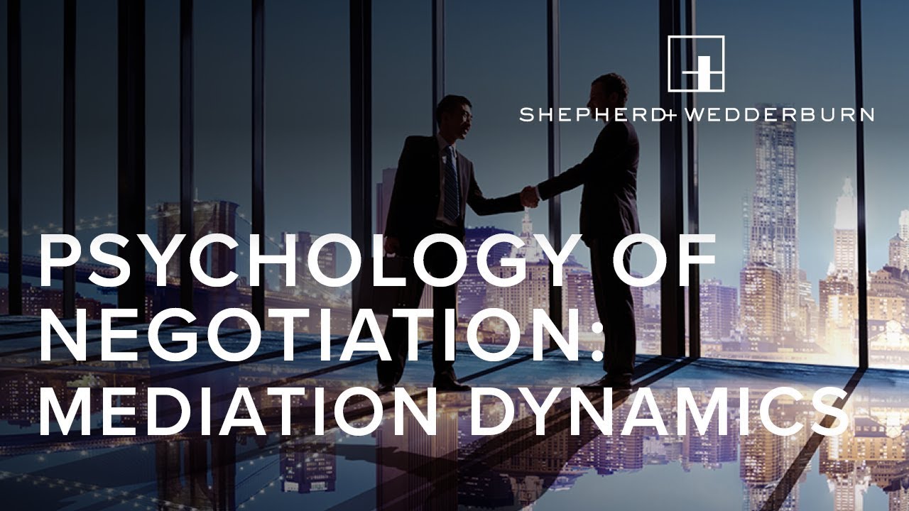 Psychology of negotiation: mediation dynamics - YouTube