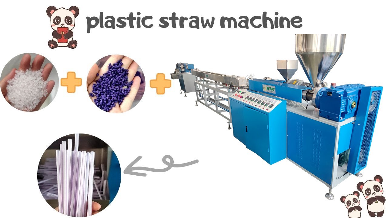 Plastic straw machine, very stable operation - YouTube
