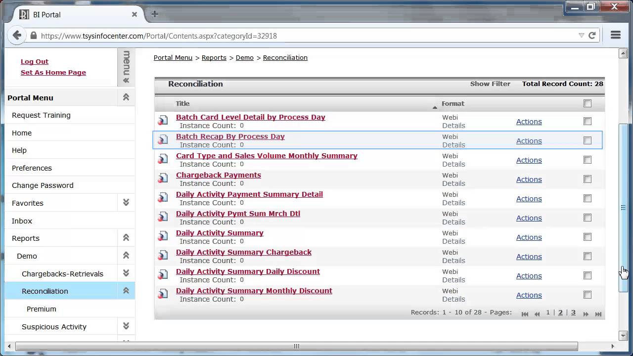TSYS InfoCenter: Select and Run Reports - YouTube