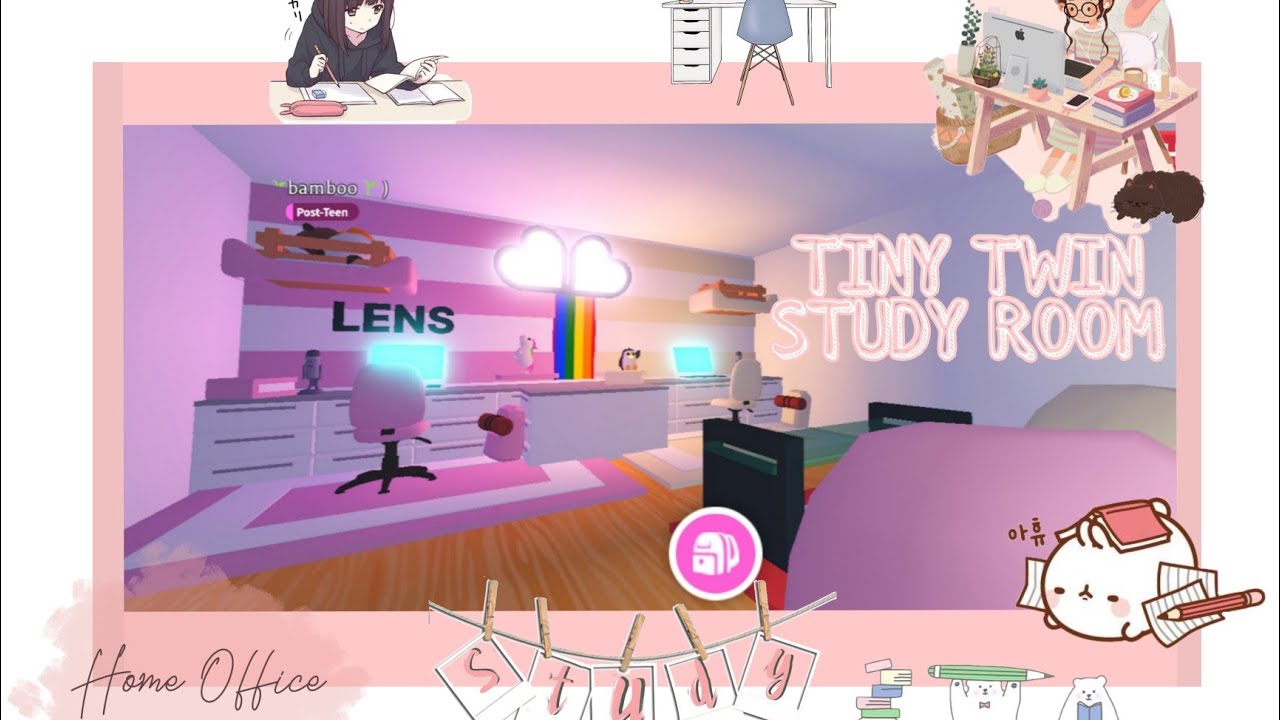 tiny twin study room | Adopt me - speed build - YouTube