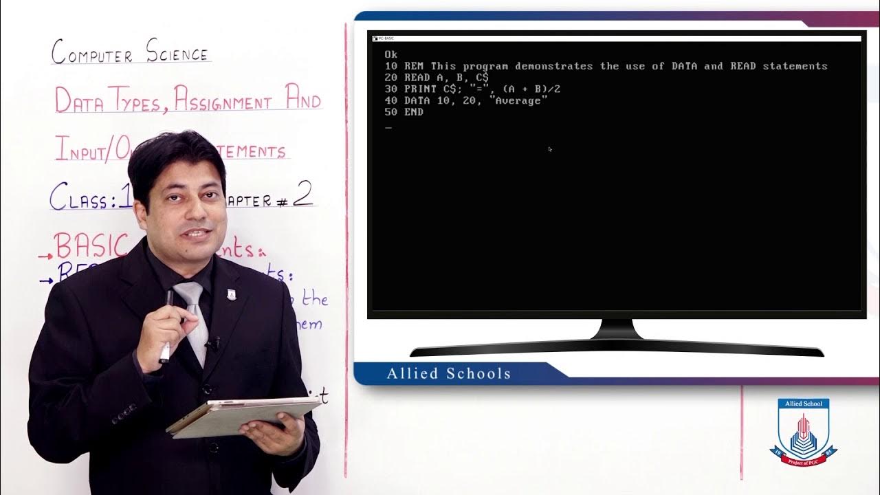 Class 10 - Computer Studies - Chapter 2 - Lecture 14 BASIC Statements - II - Allied Schools ...