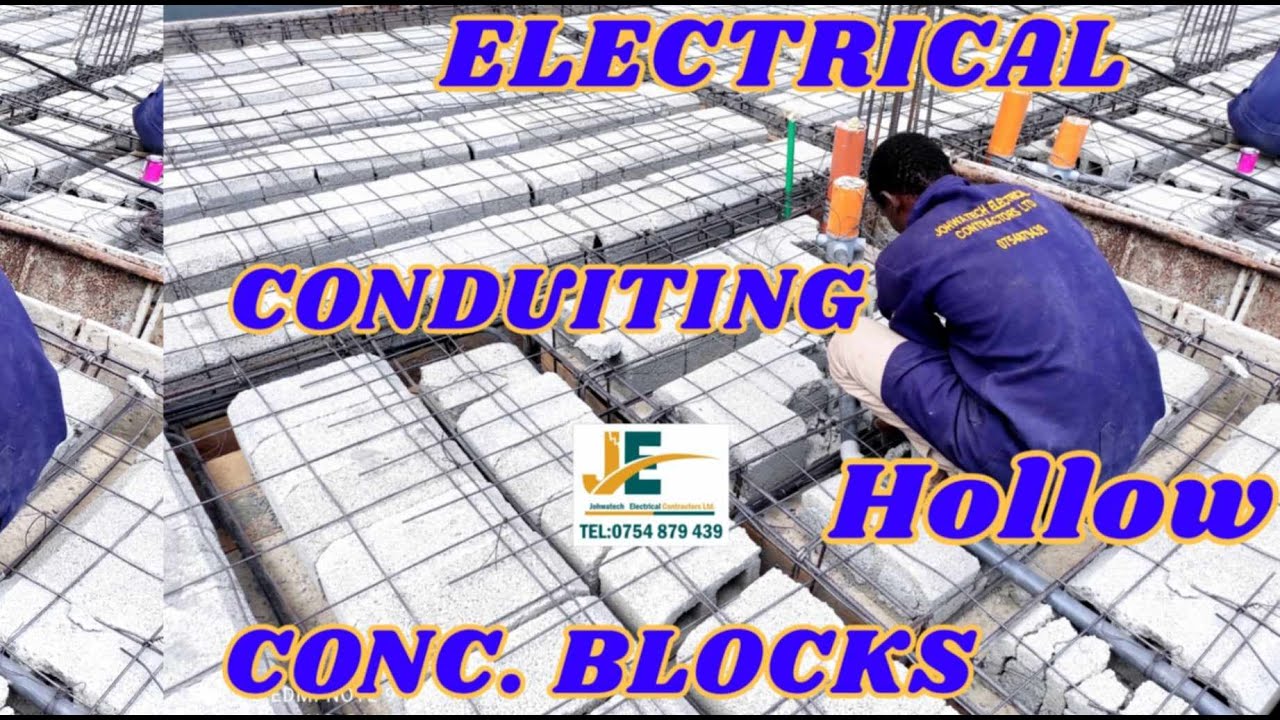 HOW TO EXECUTE ELECTRICAL CONDUIT WORK IN HOLLOW CONCRETE BLOCKS. - YouTube