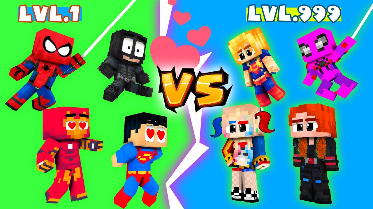 CROOK vs BOSS Lvl 1 Lvl 999 - Cute Story! - Superheroes Floor is Lava ...