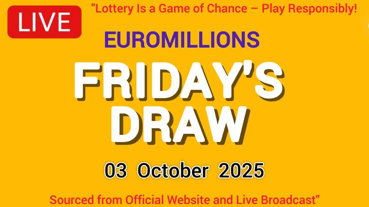 The National Lottery Euromillions Draw Live results from Friday 03 Oct ...