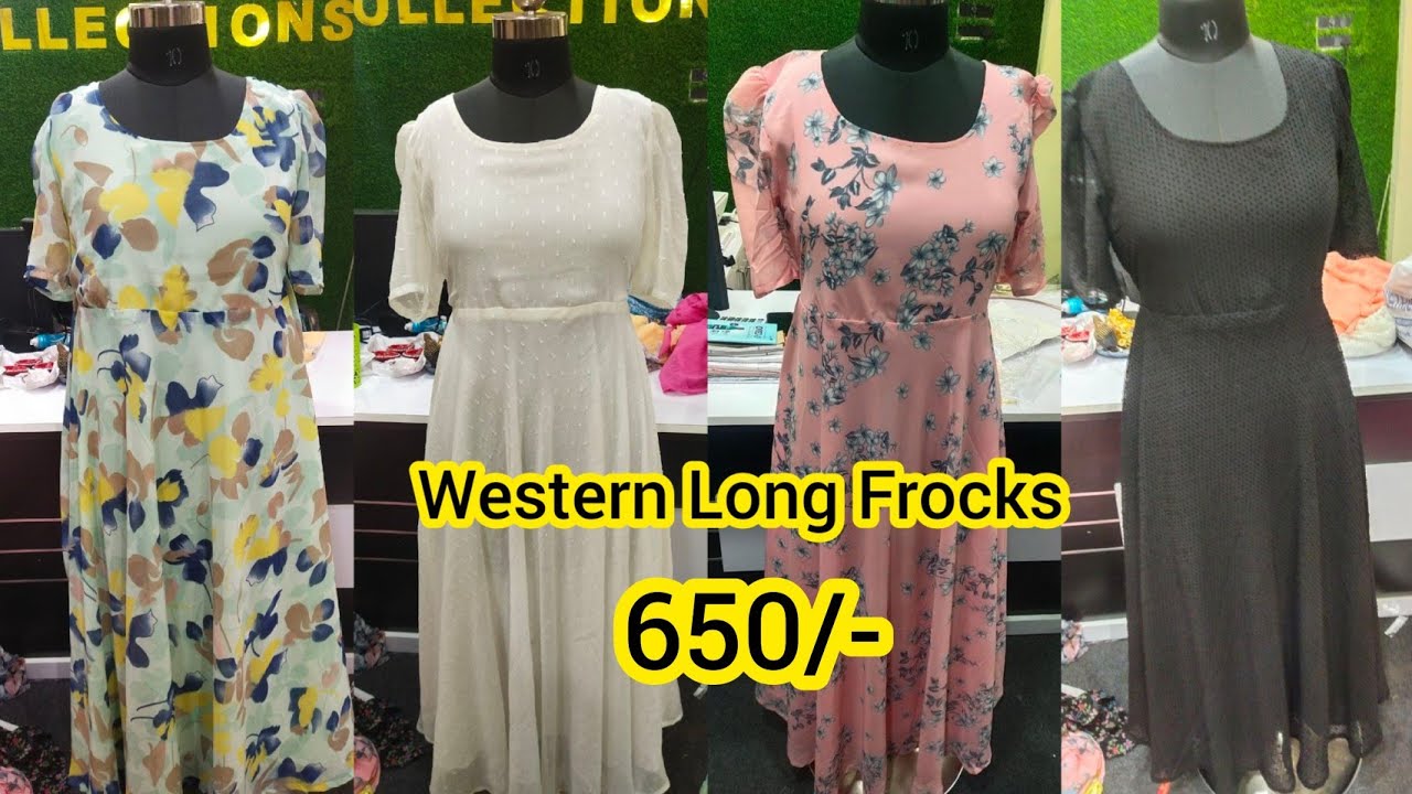 Trending Western Long Frocks|Office wear long frocks|Long Frocks latest ...