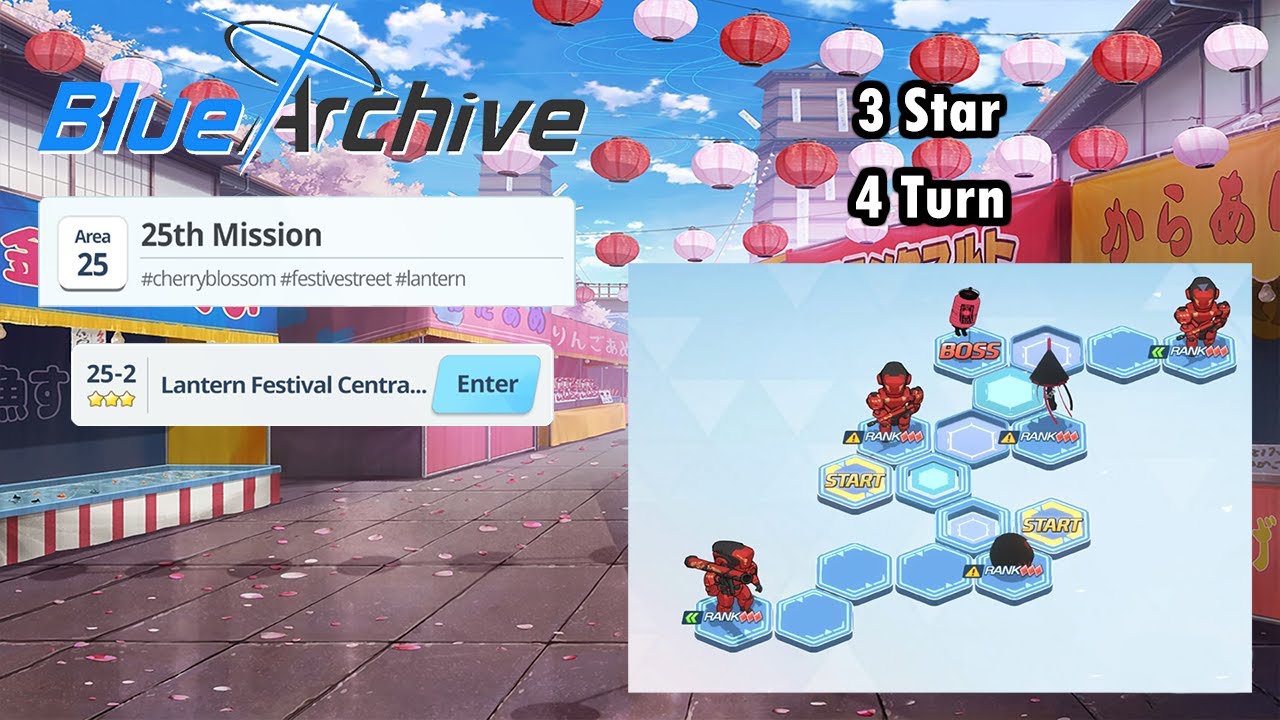 Blue Archive Global - Story Stage Normal 25-2 (3 Star & 4 Turn Clear ...