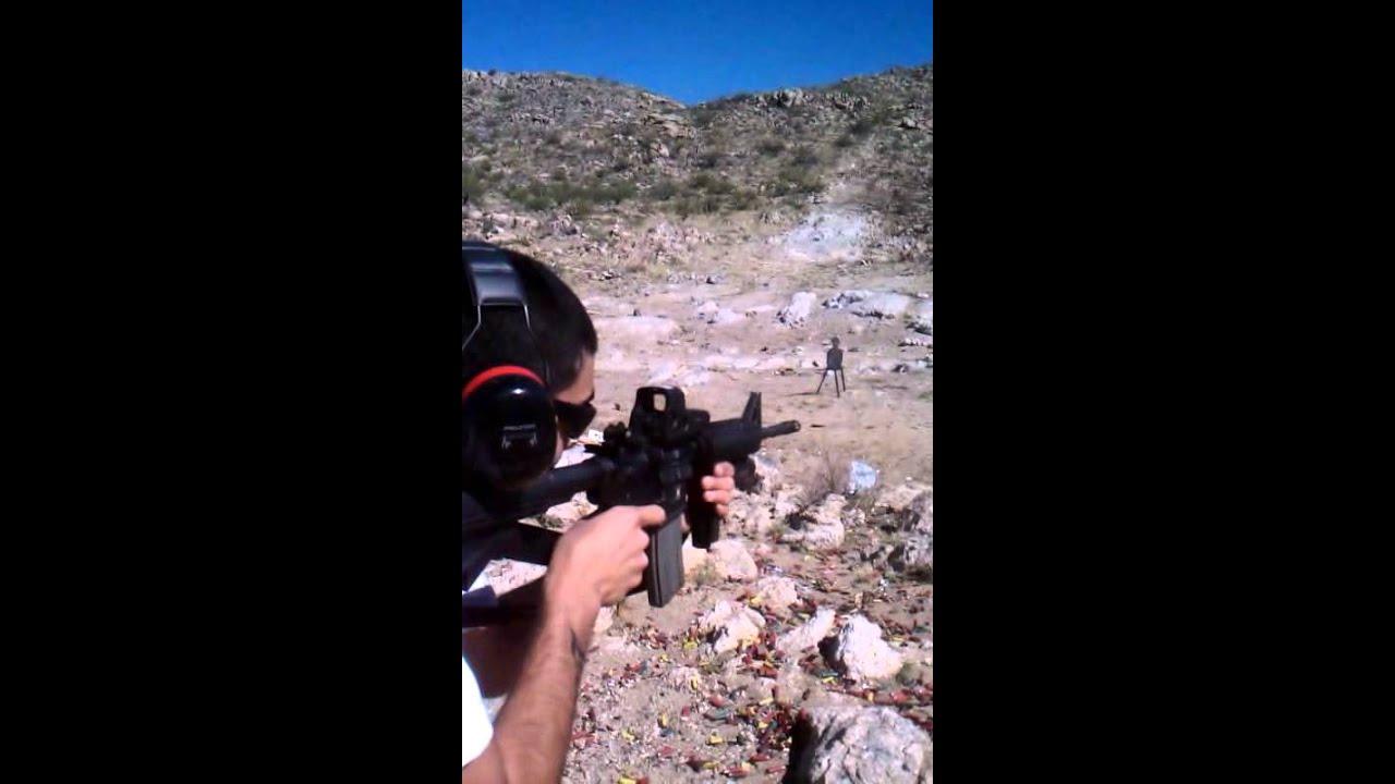 Shooting M4 with 3 round burst. - YouTube