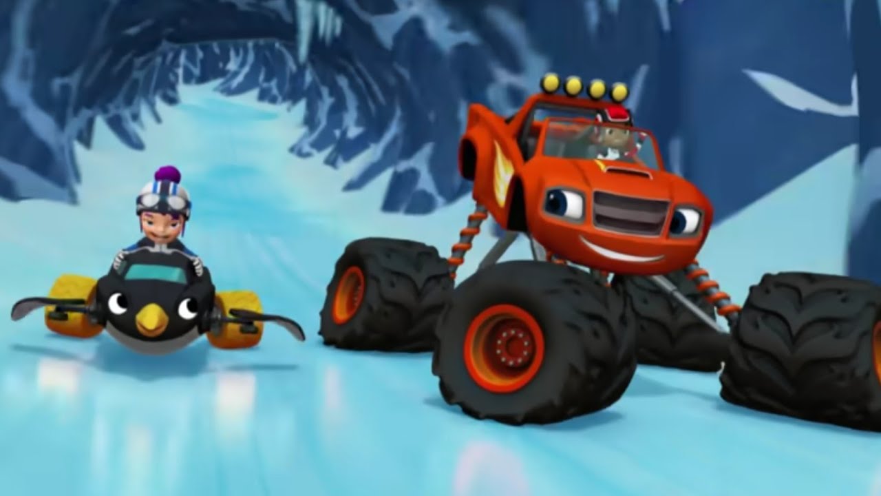 Blaze's Treasure Hunt in the Ice Cannon Race | Blaze and the Monster ...