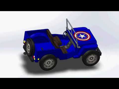 Captain Marvel Jeep on Solidworks - YouTube