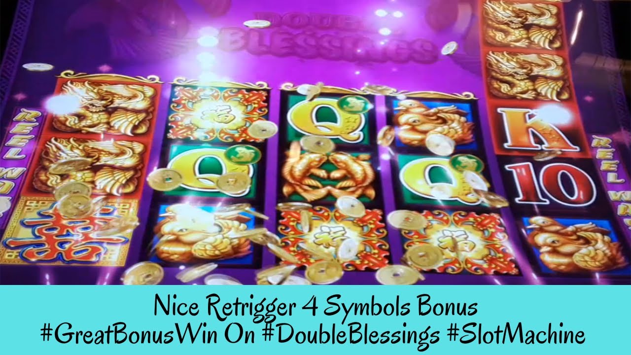Nice Retrigger 4 Symbols Bonus GREAT BONUS WIN On DOUBLE BLESSINGS Slot ...