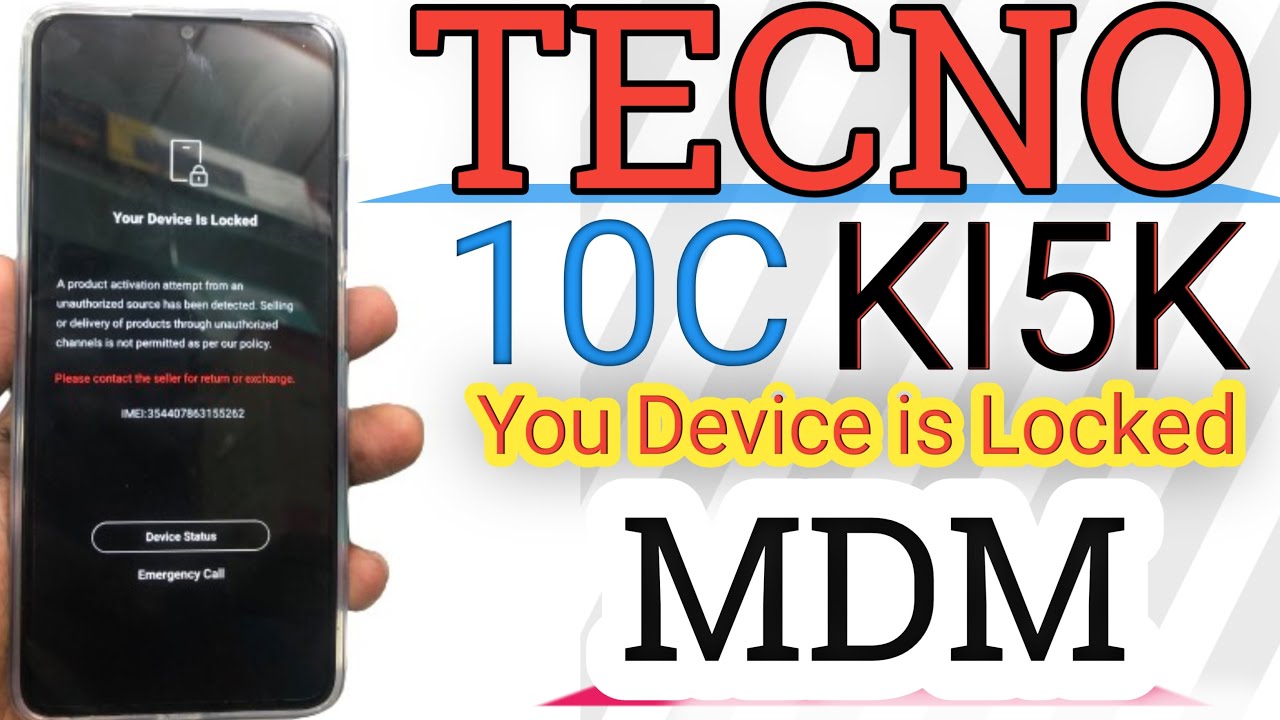 Tecno Spark 10c (KI5k) Your Device Is Locked Remove 100% (MDM) - YouTube