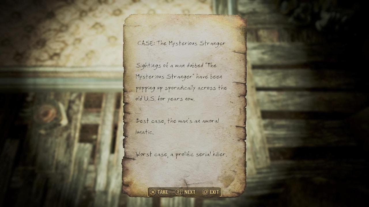 FO4 | Note about The Mysterious Stranger - YouTube